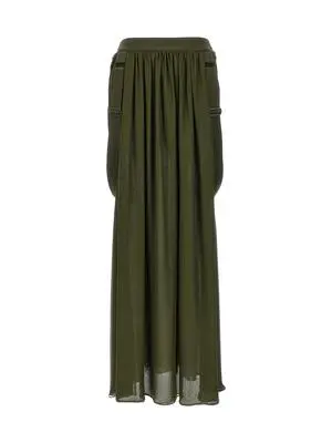 Max Mara Jedy Silk Chiffon Skirt - Green