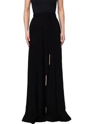 Max Mara Belted Wide Leg Pants - Black