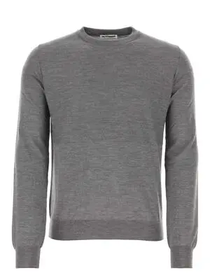 JIL SANDER Grey Wool Sweater - Gray