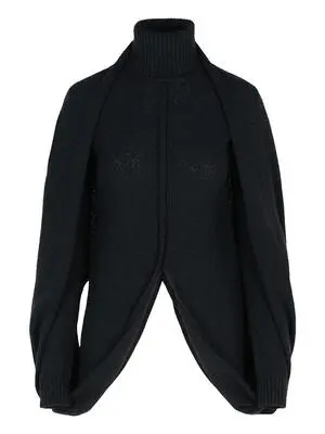 Sportmax Adepto Virgin Wool Blend High Neck Sweater - Black