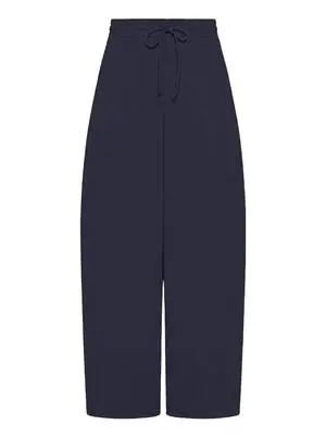Max Mara Barrel-leg Technical Cotton Jersey Pants - Blue