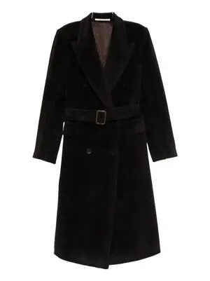 Tagliatore Wool Double-breasted Belted Coat - Multicolor