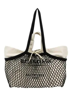 Balenciaga BALENCIAGA Canvas And Mesh Medium 24/7 Shopping Bag Multicolor