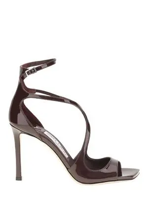 JIMMY CHOO JIMMY CHOO Azia Patent Leather Sandals Brown