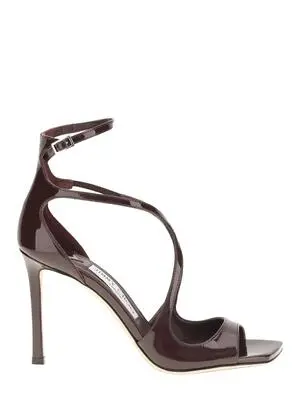 JIMMY CHOO Azia Patent Leather Sandals - Brown