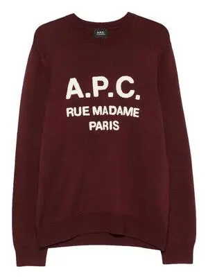 A.p.c. A.P.C. Intarsia-Knit Wool Crew Neck Jumper Red