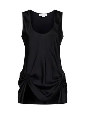 Stella McCartney Black Satin Draped Top - Multicolor