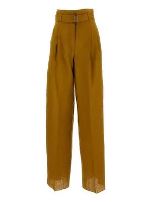 Max Mara Linen Trousers - Brown