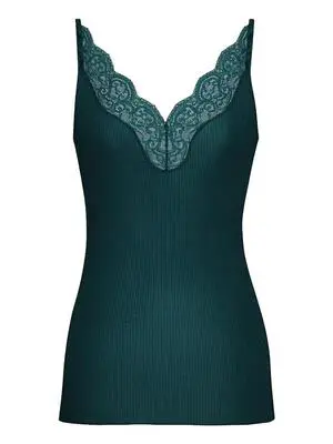 SAINT LAURENT SAINT LAURENT Ribbed Silk Tank Top