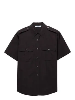Prada Classic Collar Short Sleeve Shirt - Black
