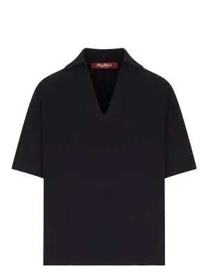 Max Mara MAX MARA STUDIO Oncia Viscose Polo Sweater Black