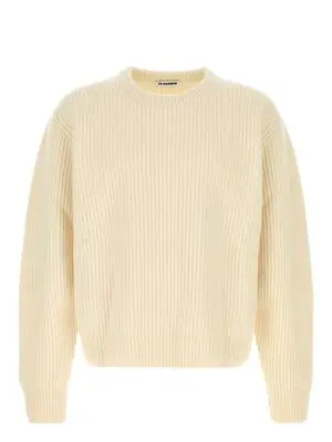 JIL SANDER Cream Wool Sweater - Yellow