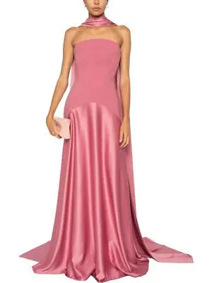 Solace London Paneled Evening Gown - Pink