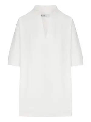 Max Mara Long Viscose Crepe Sweater - White