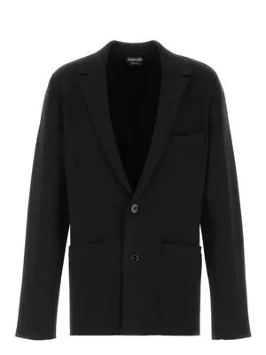 TOM FORD Stretch Wool Blend Blazer - Black