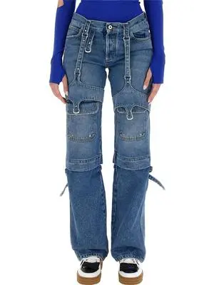 Off-White Cargo Jeans - Blue