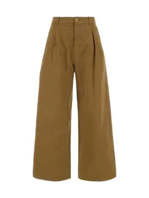 JIL SANDER Camel Cotton Wide-leg Pant - Brown