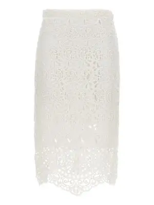 Burberry Lace Skirt - White