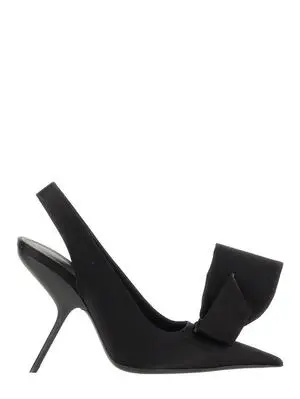 FERRAGAMO Asymmetrical Bow Slingback Stiletto Sandal - Black