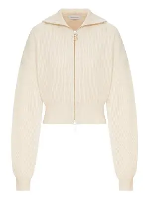 Sportmax Ribbed Wool Cardigan With Wide Collar - Multicolor