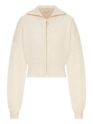 Sportmax Ribbed Wool Cardigan With Wide Collar - Multicolor