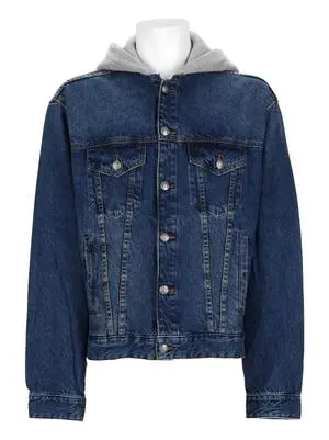 Palm Angels Giacca In Denim Di Cotone - Blue