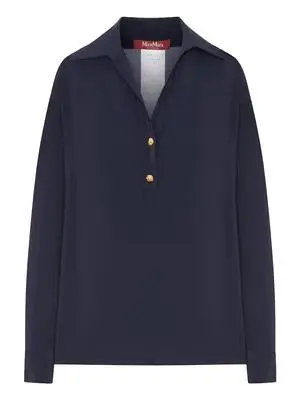 Max Mara Silk Polo Shirt - Blue