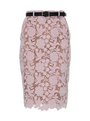 SELF-PORTRAIT Gonna Midi In Pizzo - Pink