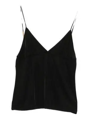 Saint Laurent Satin V-neck Top - Multicolor