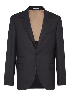 Brunello Cucinelli Virgin Wool Houndstooth Blazer - Gray