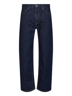 Fendi Dark Blue Cotton Denim Straight Jeans - Multicolor