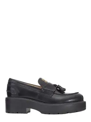 Miu Miu Leather Loafers - Black