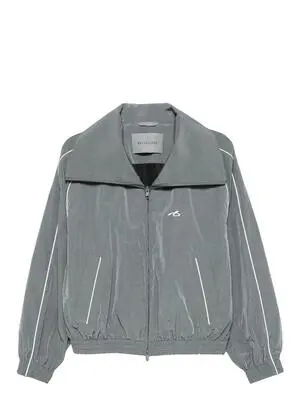 Balenciaga Oversized High Neck Zip Up Jacket - Gray