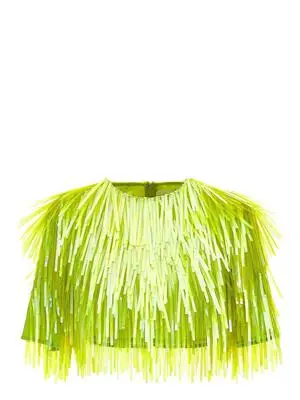 Sportmax Petalo Silk Sequin Top - Yellow
