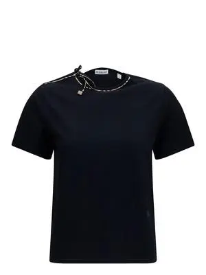 Burberry T-shirt With Cut-out Detail - Black