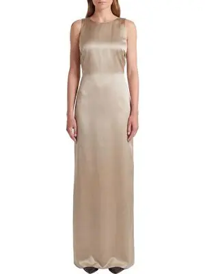 Max Mara Silk Satin Long Evening Gown - Pink
