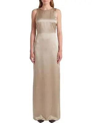 Max Mara Silk Satin Long Evening Gown - Pink