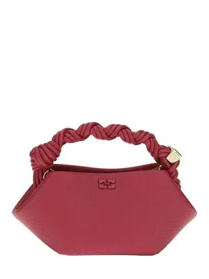 GANNI Bou Handbag In Grained Leather - Red