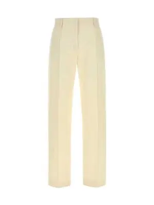 JIL SANDER Ivory Cotton Pant - White