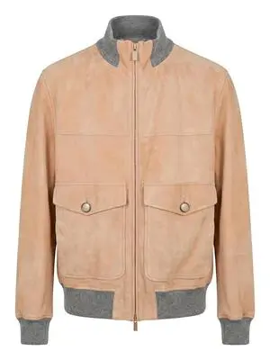 Brunello Cucinelli Leather Bomber Jacket - Multicolor