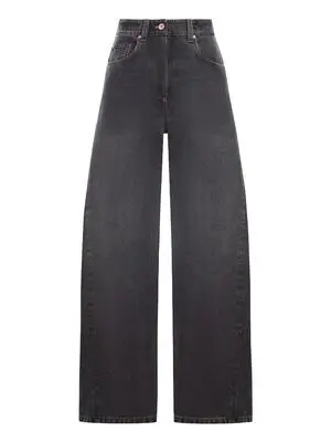 Brunello Cucinelli Wide Leg Denim Jeans - Multicolor