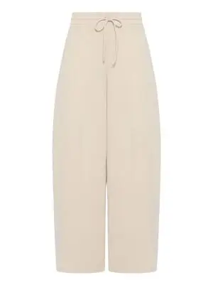 Max Mara Barrel-leg Technical Cotton Jersey Trousers - Cream