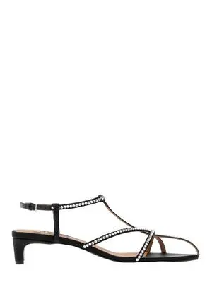 JIL SANDER Satin Cage Sandals - Black
