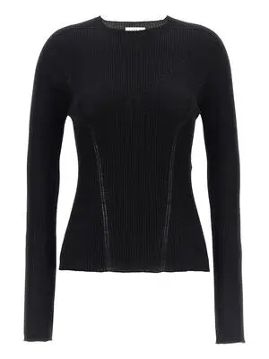 LANVIN Cashmere Blend Ribbed Pullover - Black