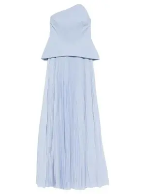 Solace London Pleated Peplum Evening Dress - Blue