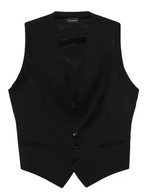 Tagliatore Wool And Cupro Waistcoat - Black