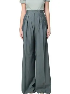 Max Mara Wide-leg Wool Blend Trousers - Green