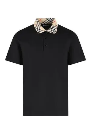 Burberry Evan' Cotton Polo Shirt - Black