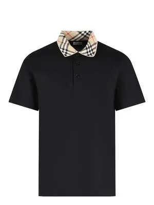 Burberry Evan' Cotton Polo Shirt - Black