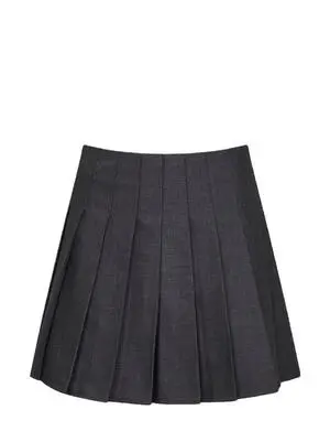 SELF-PORTRAIT SELF-PORTRAIT Wool Blend Pleated Mini Skirt Multicolor